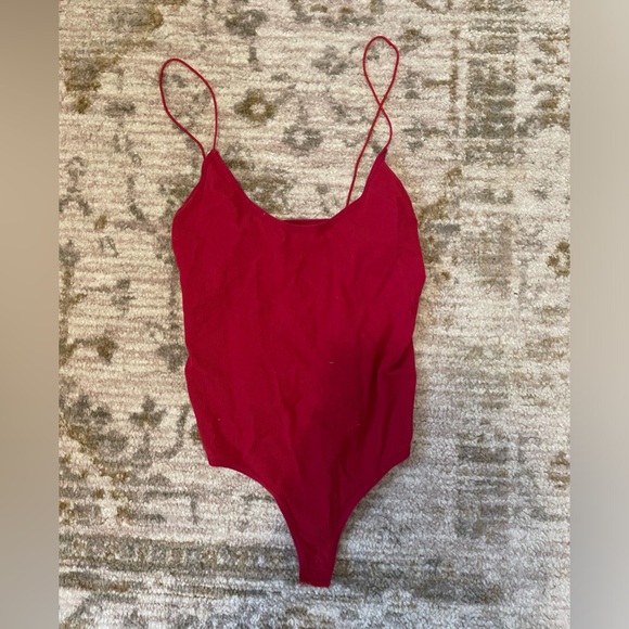 Revamped | Tops | Revamped Red Bodysuit | Poshmark